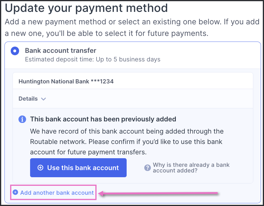 Updating your payment method as a vendor – Routable Technical Support